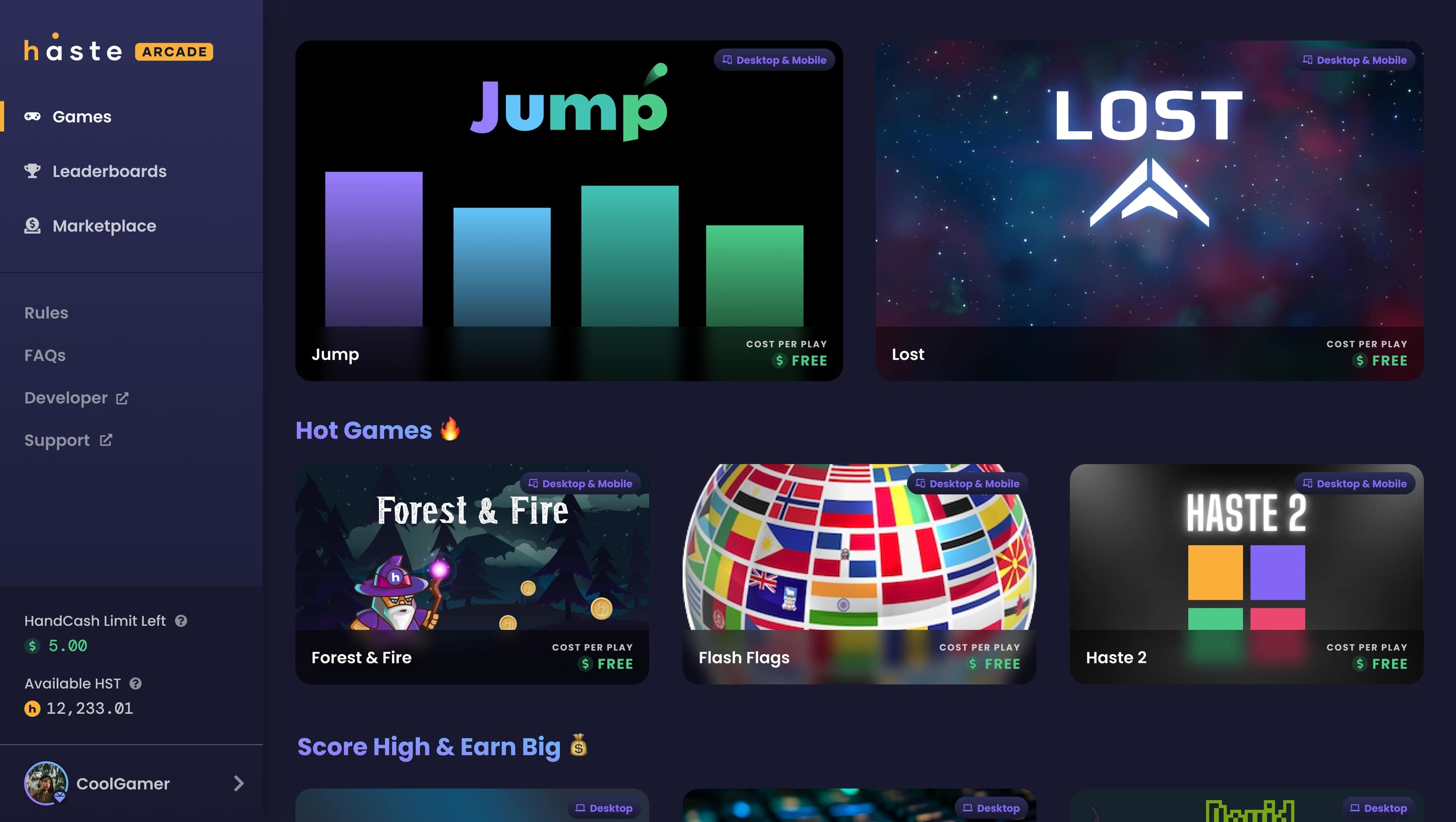 Haste Arcade | HLP Gaming Platform